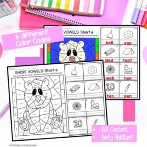 Short Vowel Color by Code Worksheets - Teaching Ideas Made Easy