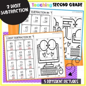 2 Digit Subtraction with Regrouping Mystery Pictures - Teaching Ideas ...