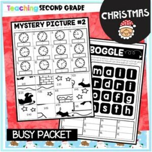 Christmas Busy Fun Packet with Directed Drawings, Word Searches, and ...