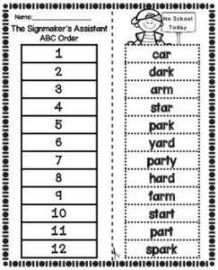 ABC Order Cut and Paste Unit 4 - Teaching Ideas Made Easy