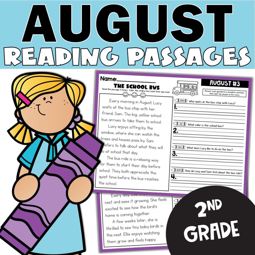 August Reading Passages for 2nd Grade - Teaching Ideas Made Easy