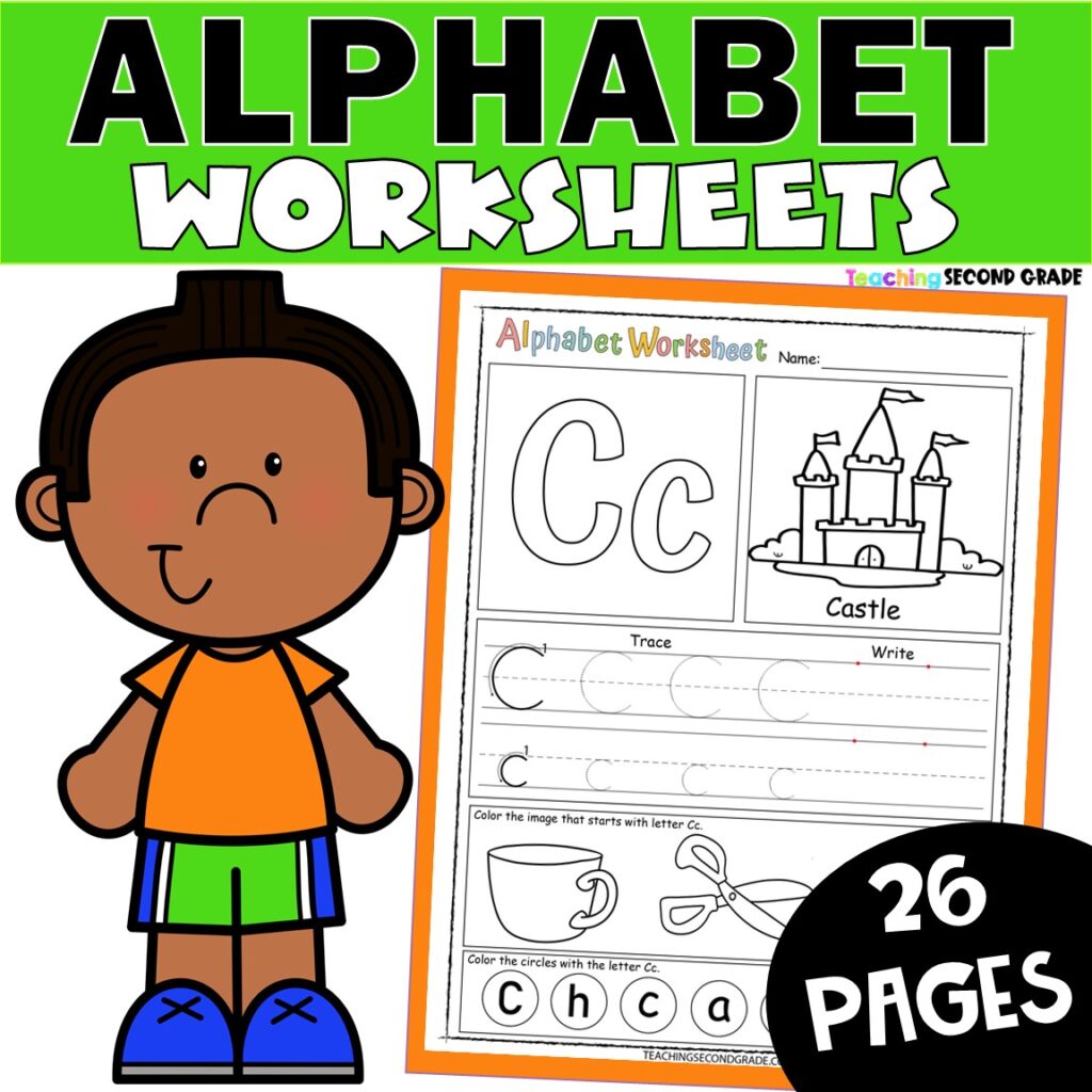 26-Page Alphabet Worksheets : Trace, Write, Letter Sounds & Coloring ...
