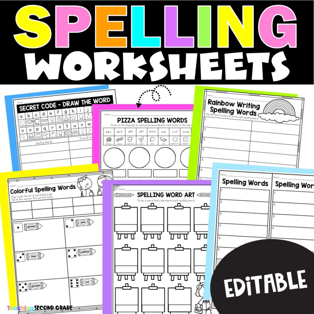 Editable 17-Page Spelling Resource: Customizable Spelling Activities ...