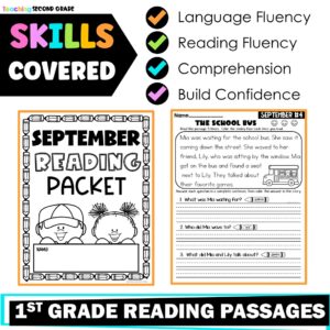 September Reading Passages 1st Grade with Comprehension Questions and ...