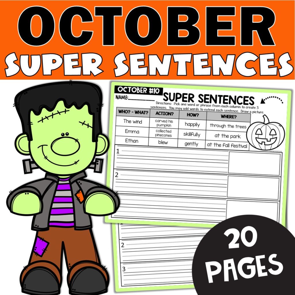 October Super Silly Sentences - Teaching Ideas Made Easy