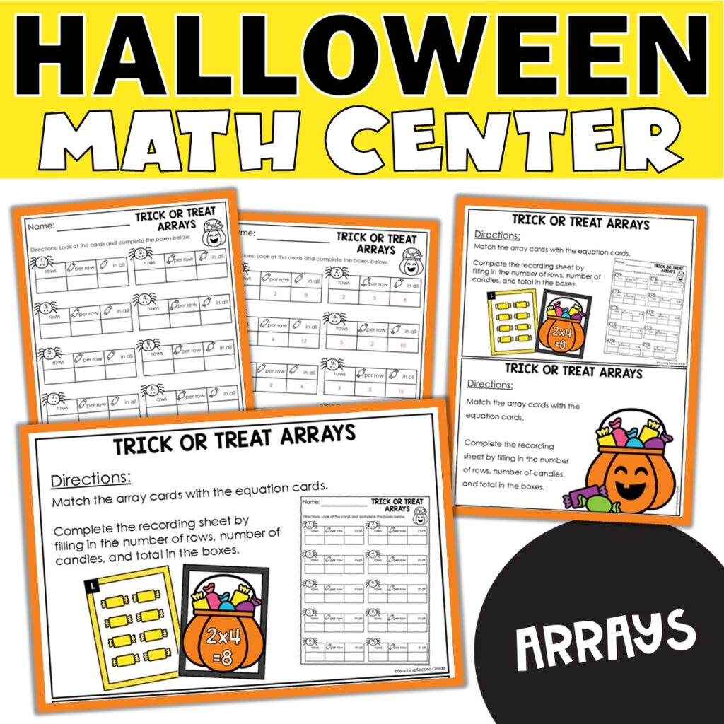 Halloween Arrays Math Center for 1st and 2nd Grade - Fun and Engaging ...
