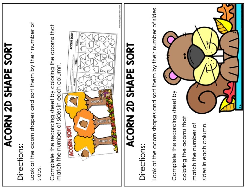 Thanksgiving 2D Shapes Sorting Math Center Recording Worksheet 1st 2nd ...