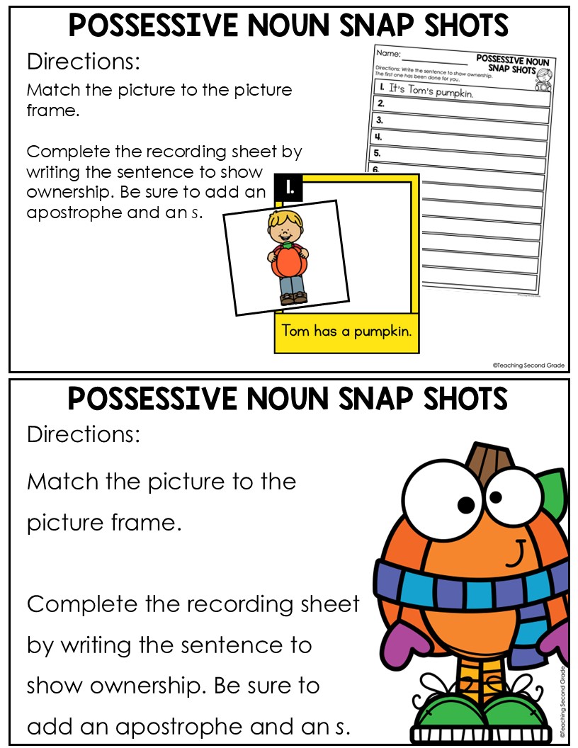 Possessive Nouns 2nd Grade Worksheets