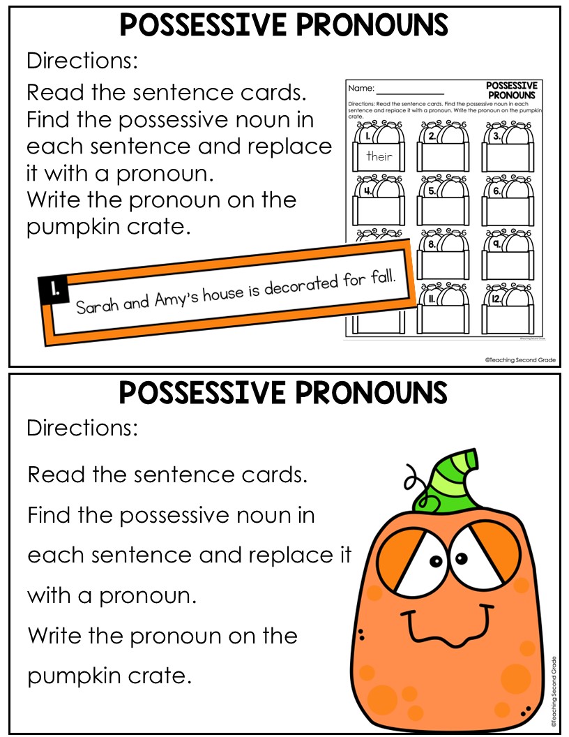 Possessive Pronouns Worksheets Grade 2