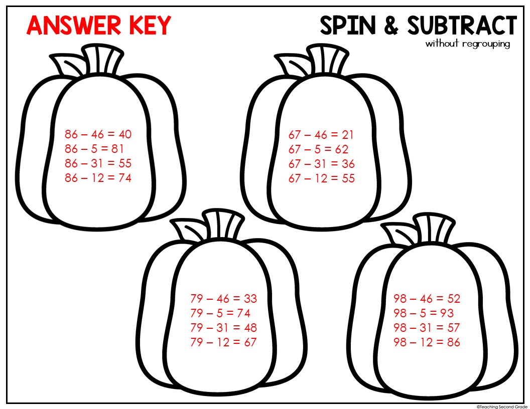 Halloween 2 Digit Addition and Subtraction Math Center 1st and 2nd ...