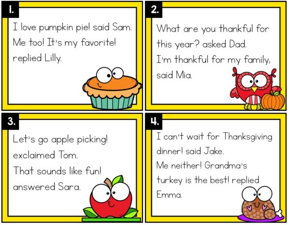 Thanksgiving Quotation Marks Grammar Center for 2nd and 3rd Grade ...