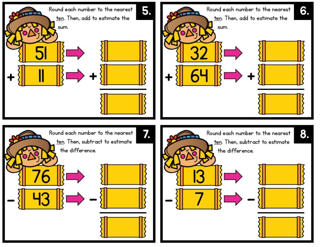 Thanksgiving Estimation Math Center Recording Worksheet 2nd Game Fall ...