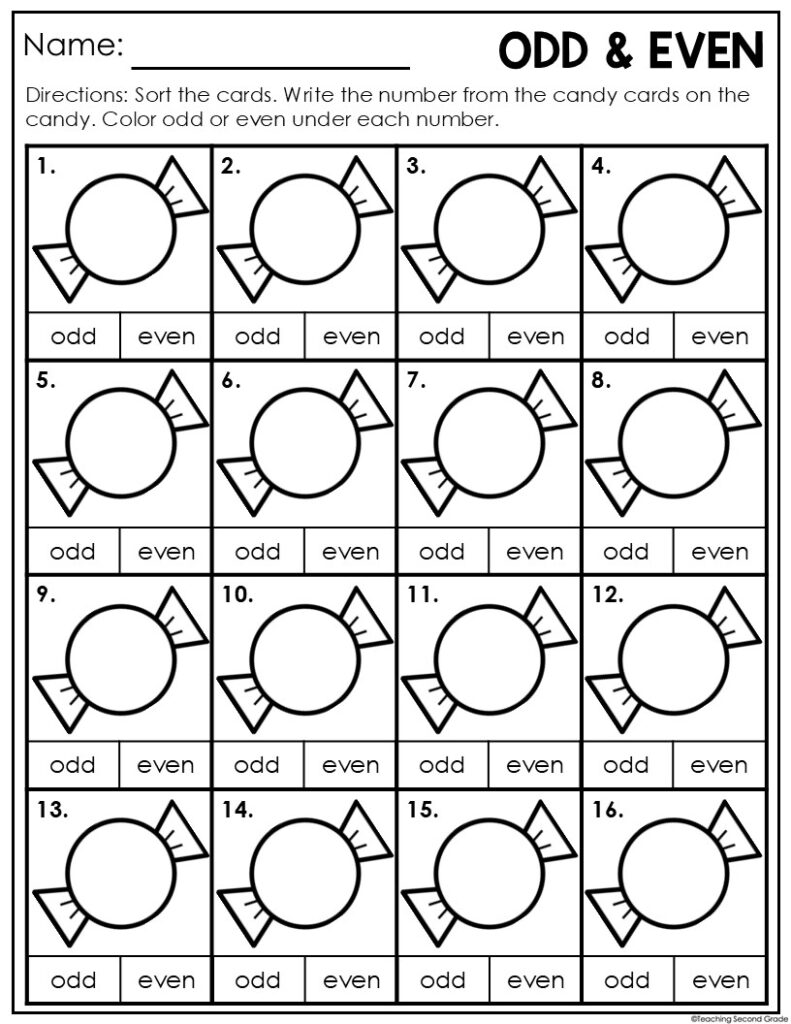 Halloween Odd and Even Math Center 1st 2nd Grade - Teaching Ideas Made Easy