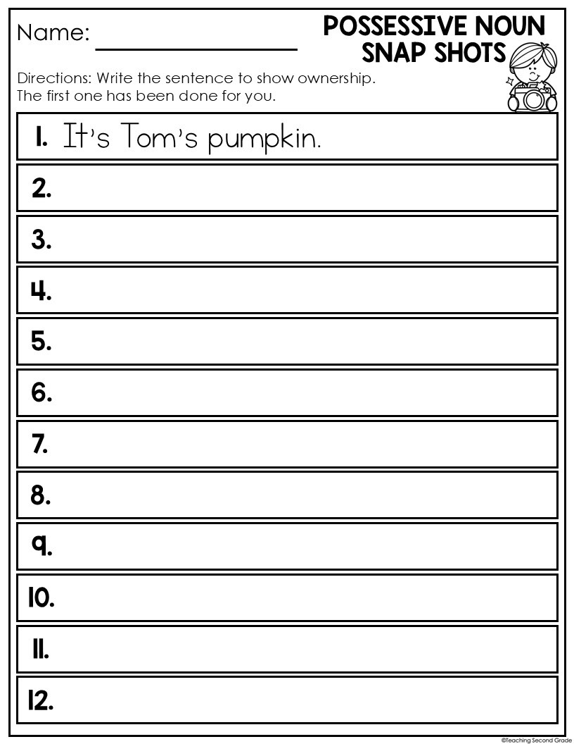 2nd Grade Possessive Nouns Worksheets 50+ Possessive Pronouns