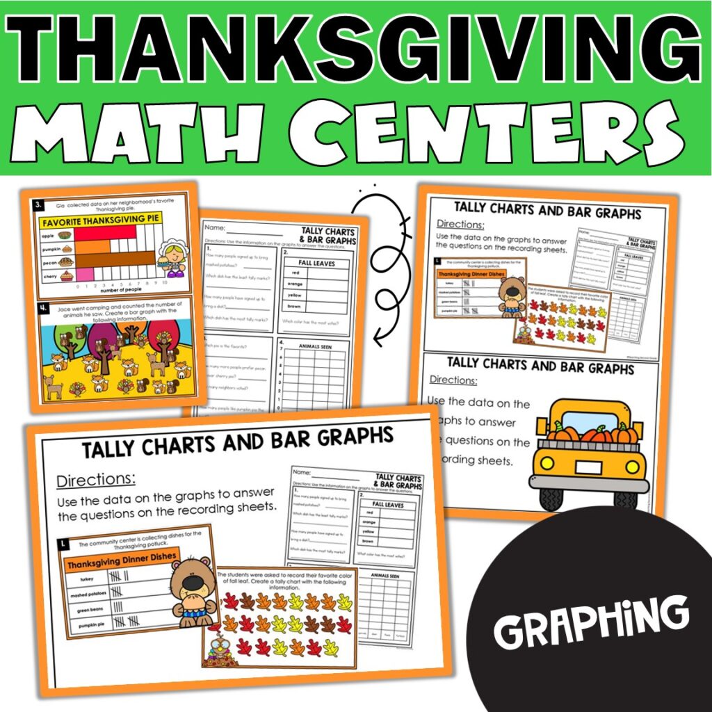 Thanksgiving Bar Graph Practice Center Recording Worksheet 2nd Game ...