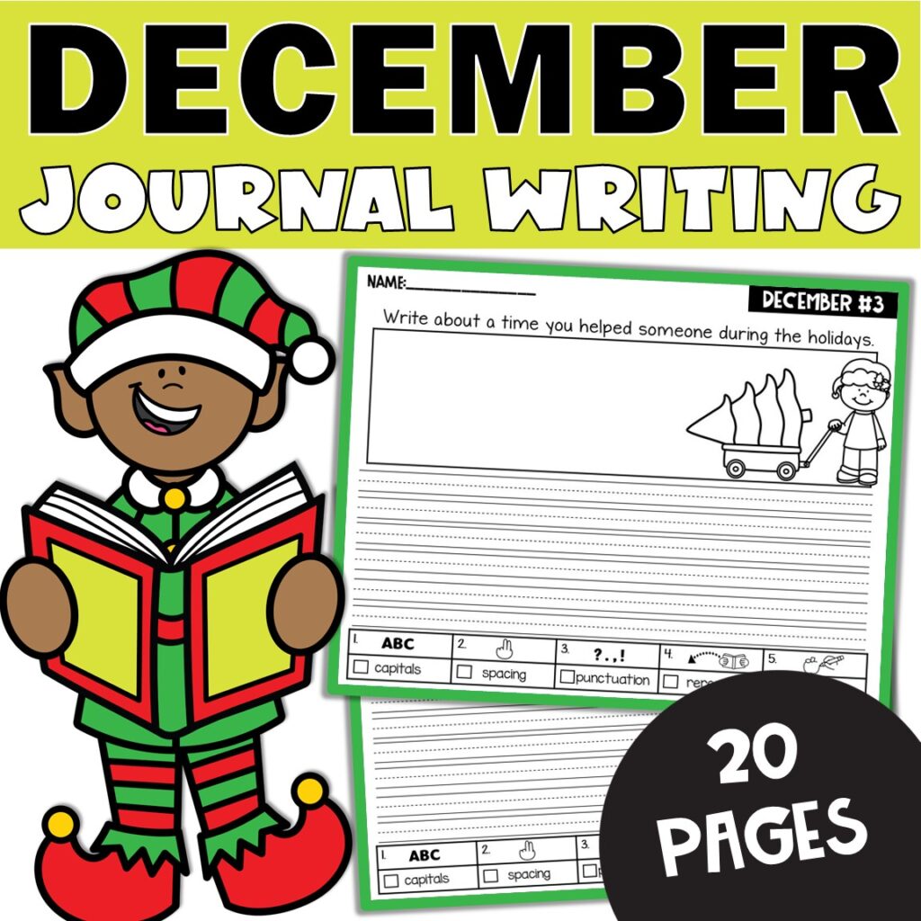 December Daily Journal Writing Prompts 1st 2nd Grade - Teaching Ideas ...
