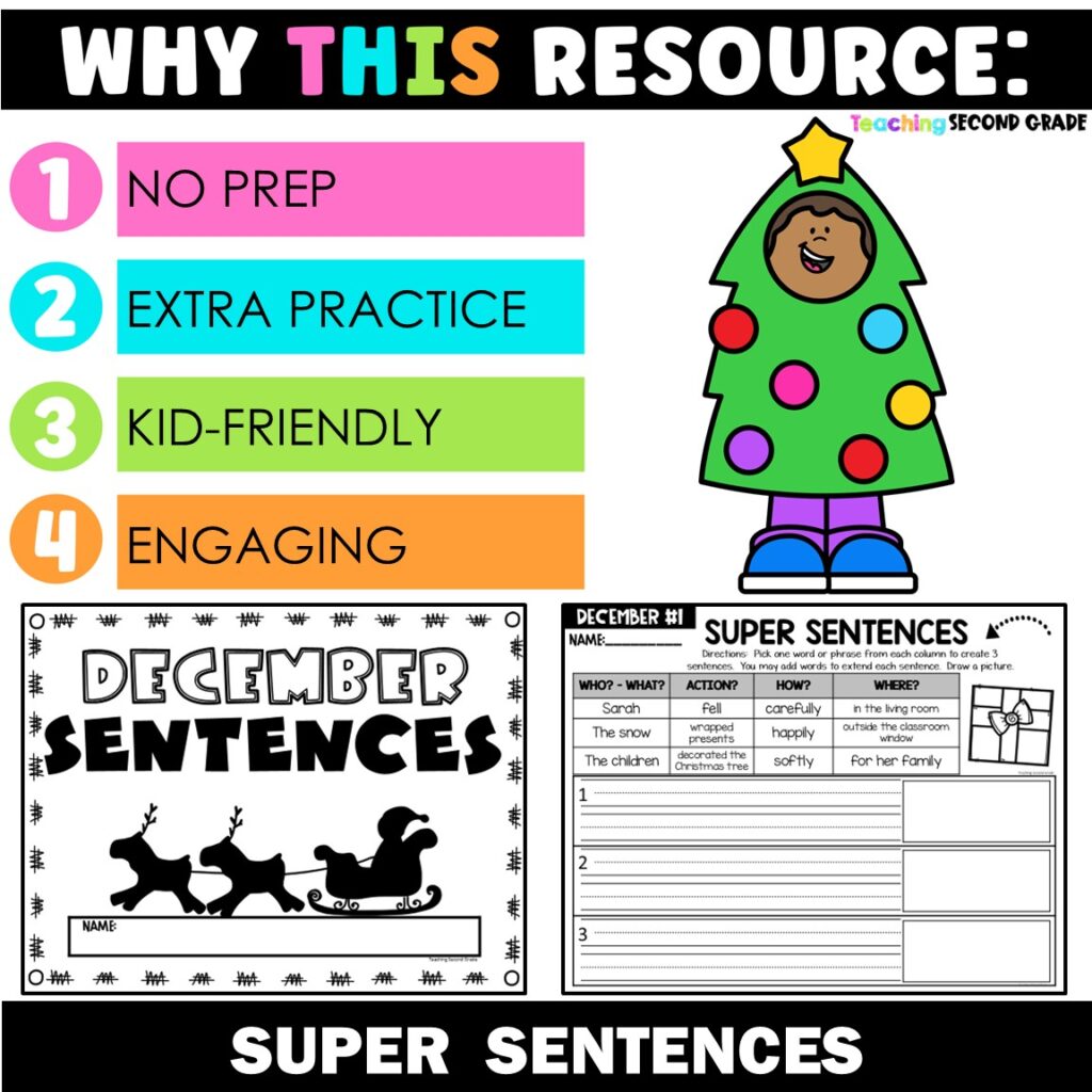December Super Silly Sentences - Teaching Ideas Made Easy