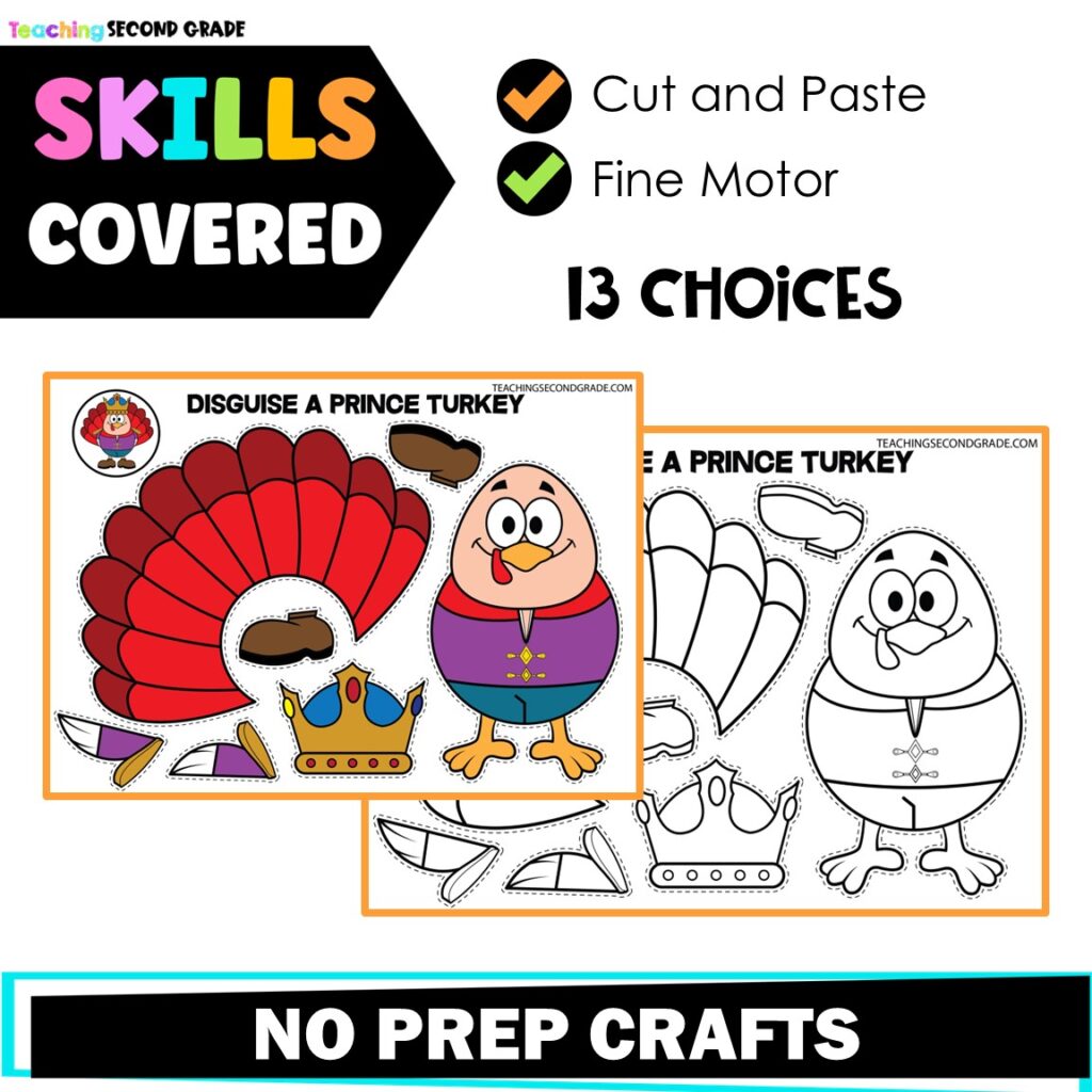Disguise a Turkey Craft Cut and Paste - No Prep Template 13 Choices ...