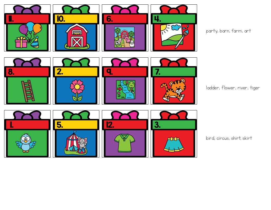 Christmas R-Controlled Vowel Sorting Phonics Center Activity 1st and ...