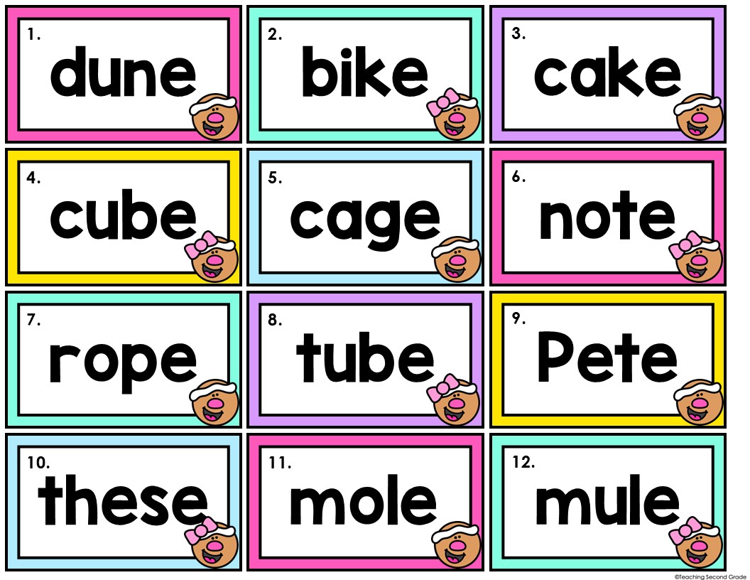 Christmas CVCe Words Phonics Center 1st and 2nd Grade Read and Cover ...