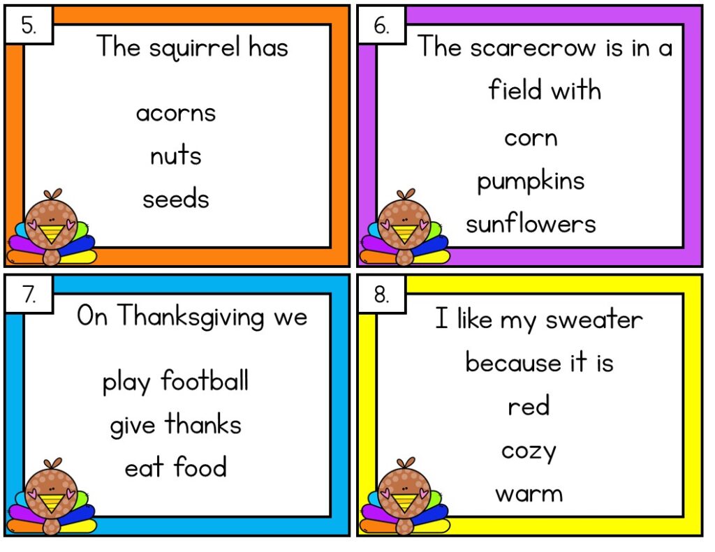 Thanksgiving Commas in a Series Center for 1st and 2nd Grade ...
