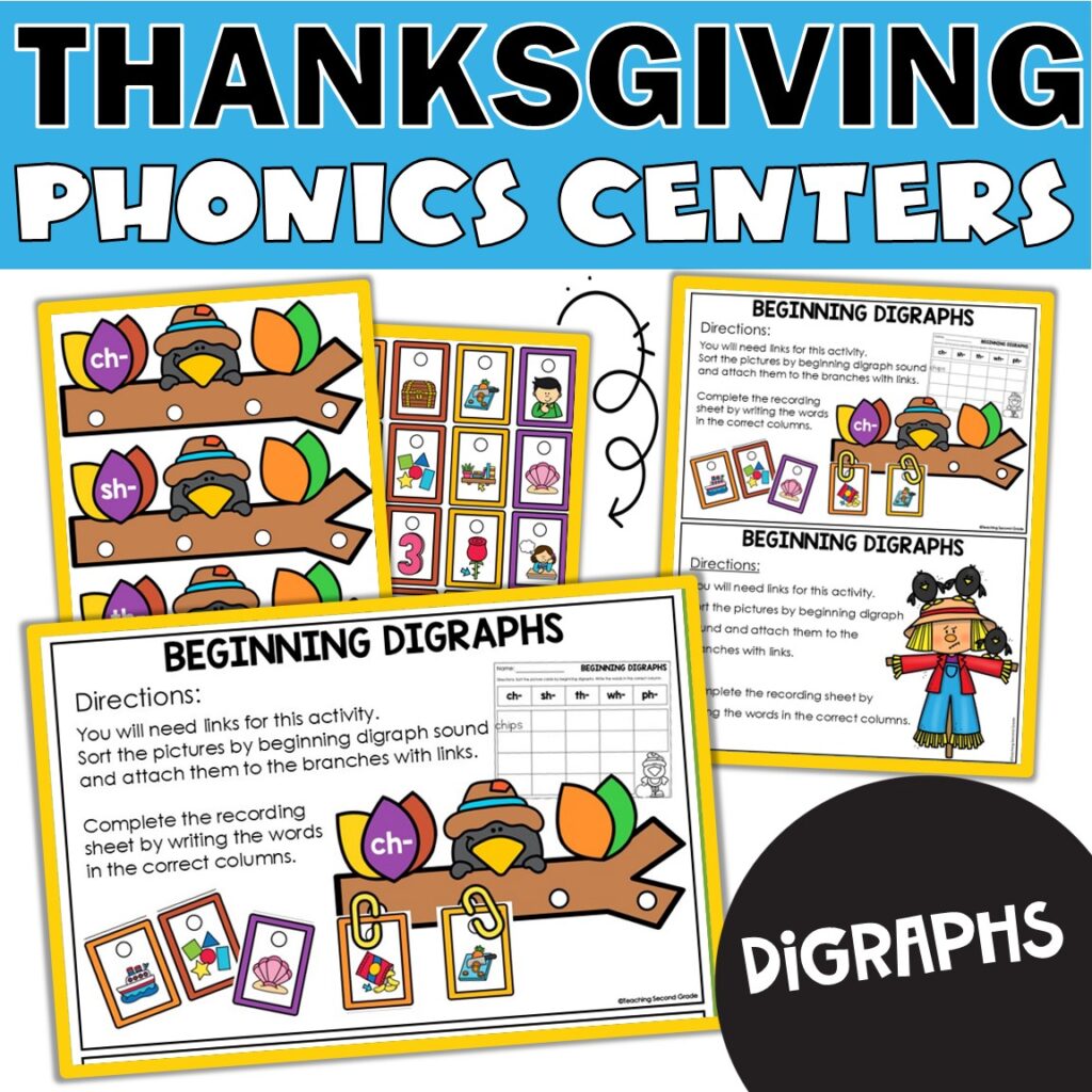 Thanksgiving CVC and CVCe Phonics Center for 1st and 2nd Grade Phonics ...