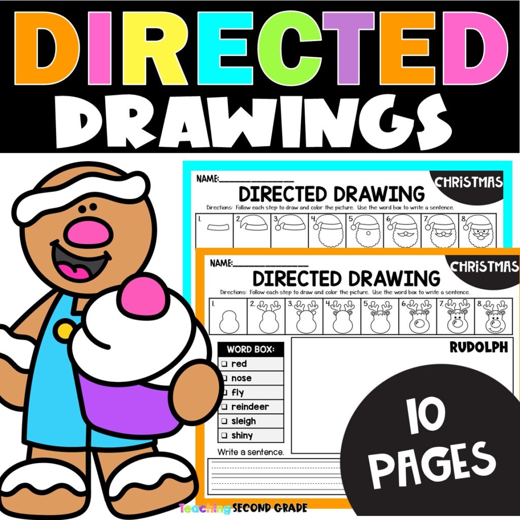 Directed Drawing Activities Christmas Kindergarten 1st 2nd Grade ...