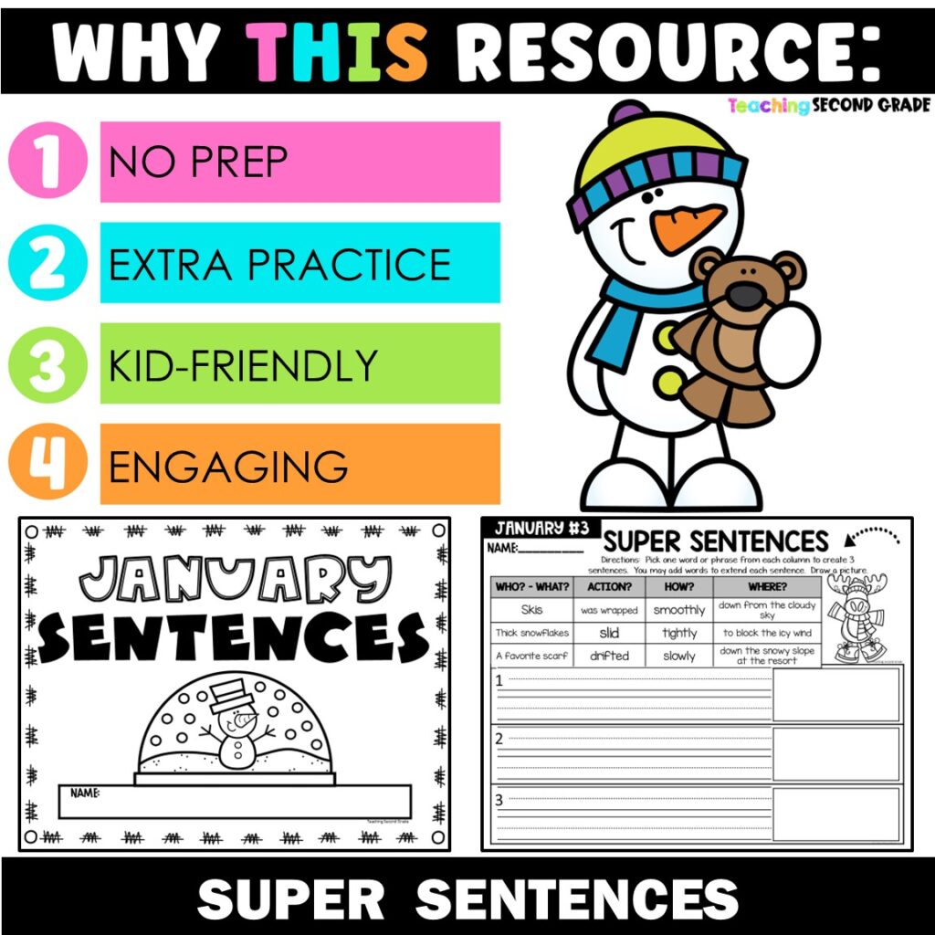 January Super Silly Sentences - Teaching Ideas Made Easy