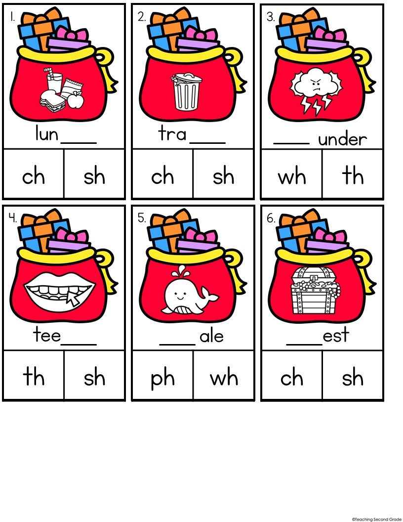Christmas Digraphs Phonics Center for 1st and 2nd Grade - Teaching ...