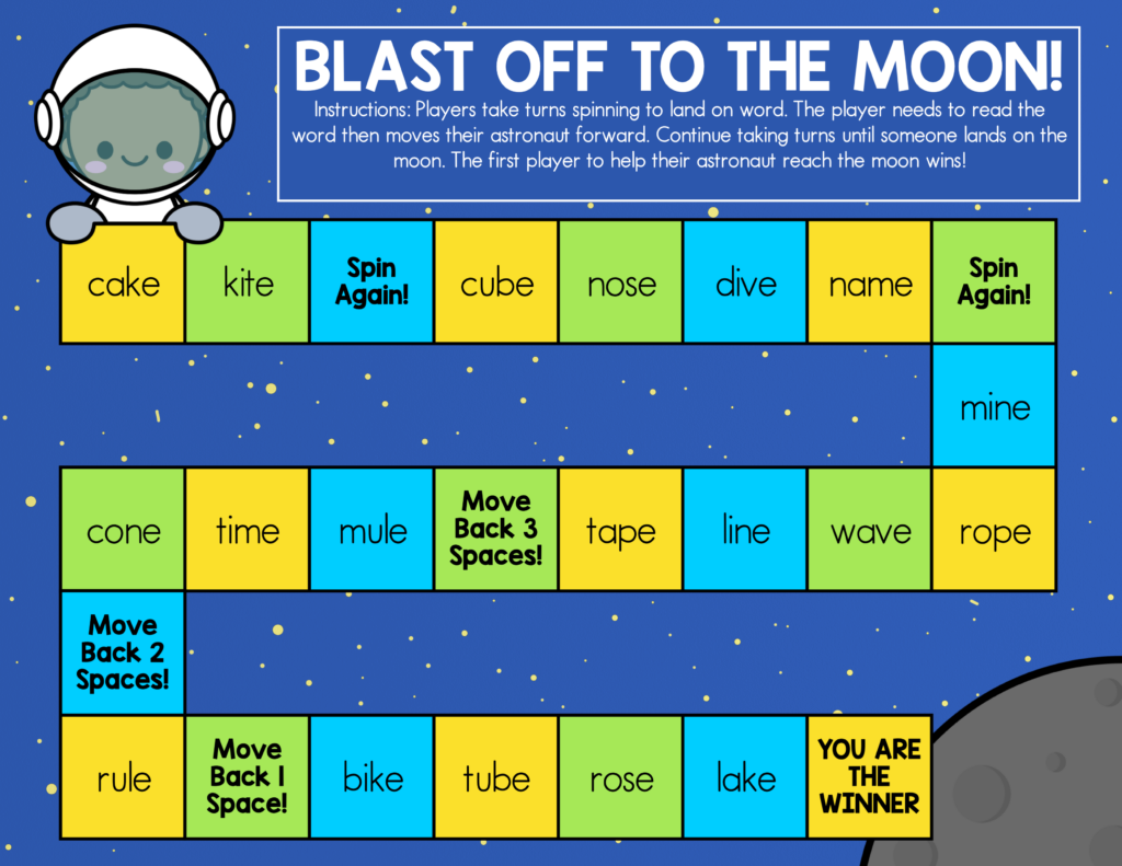 Blast Off to the Moon Board Game | Print and Play - Teaching Ideas Made ...