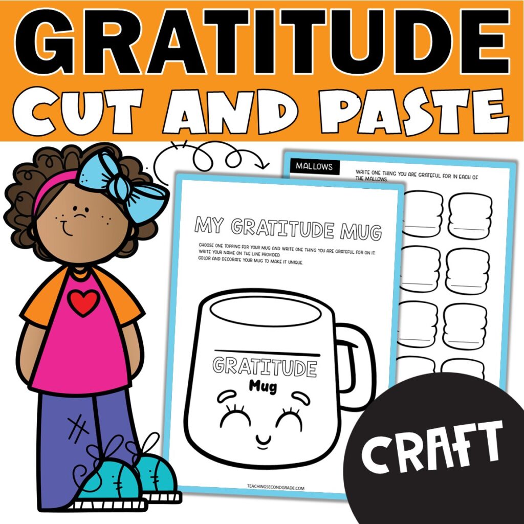 Gratitude Mug Cut and Paste Craft - Art Activity Bulletin Board ...