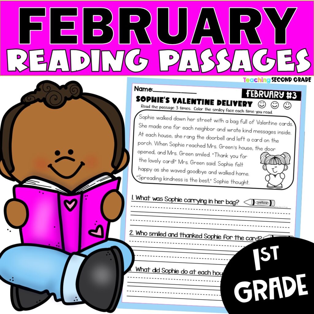 February Reading Passages 1st Grade Comprehension Question Answers Text ...