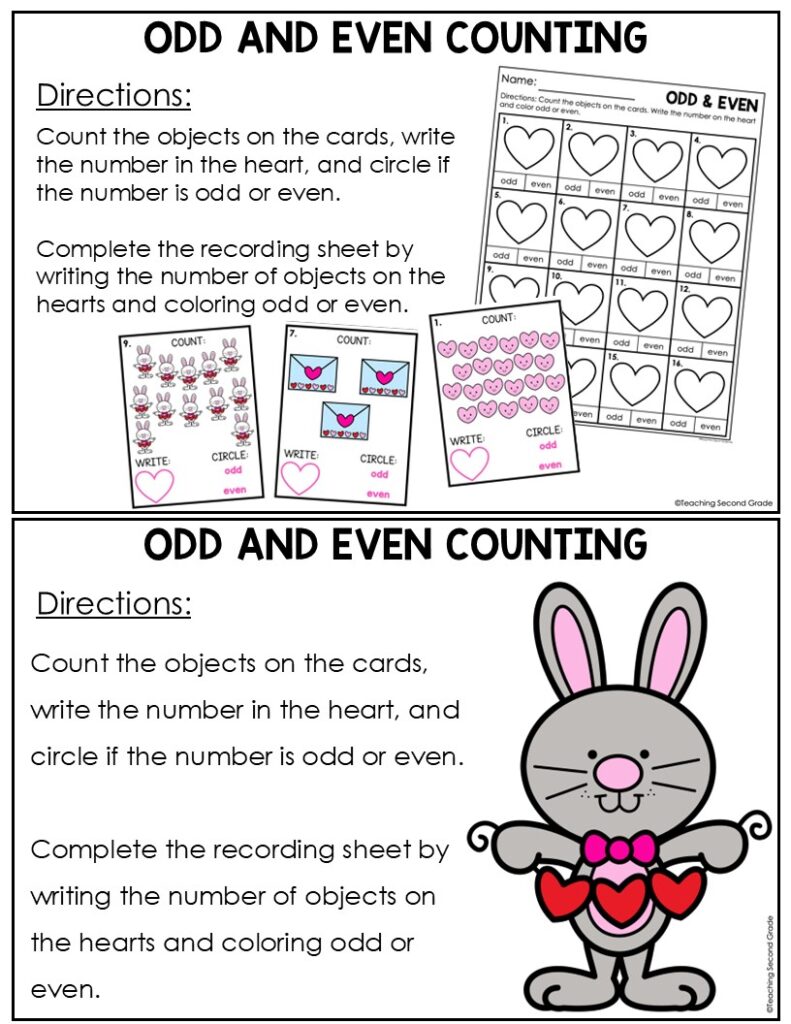 Valentine's Day Odd and Even Numbers Math Center - Teaching Ideas Made Easy