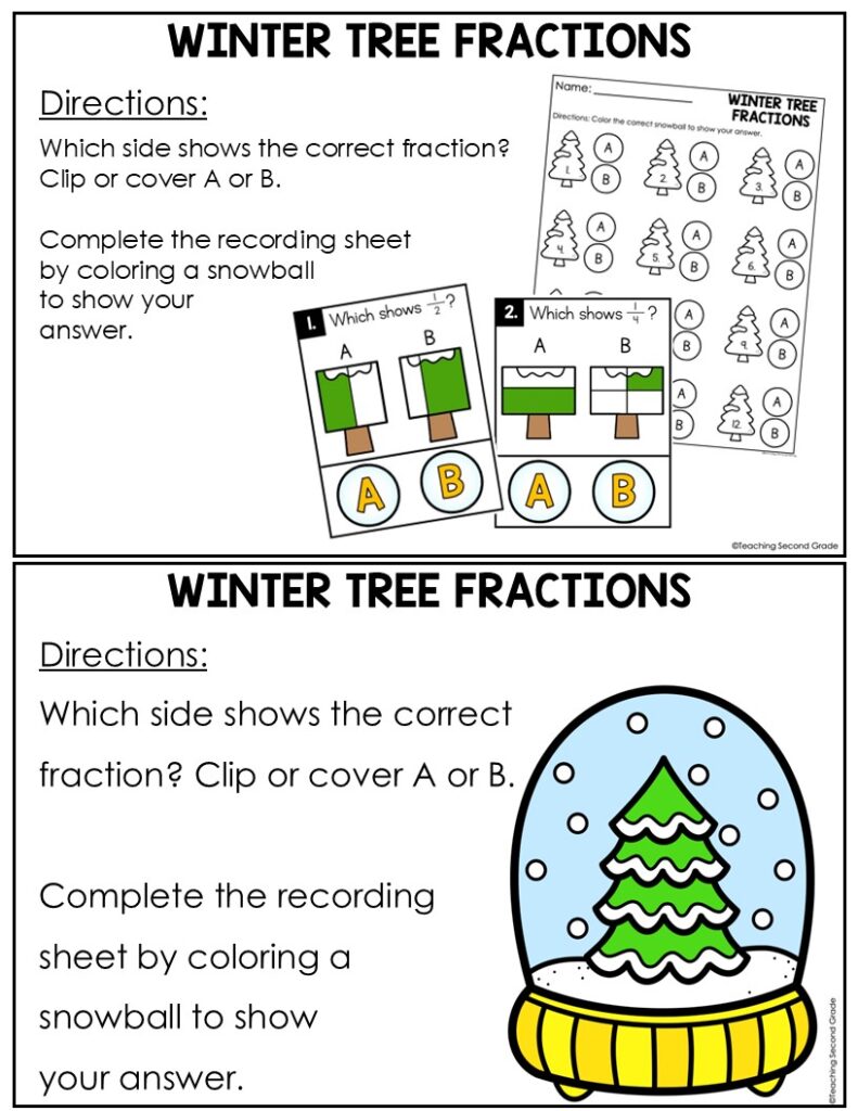 Winter Fractions Math Center - Teaching Ideas Made Easy