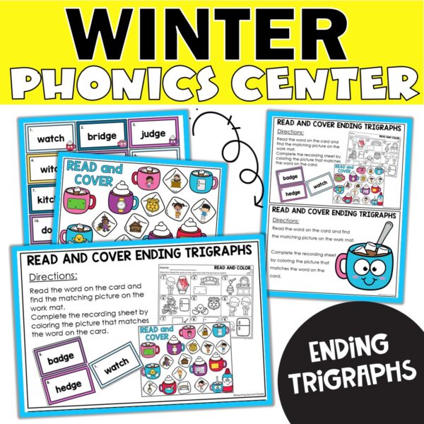 Winter Ending Trigraphs Phonics Center - Teaching Ideas Made Easy