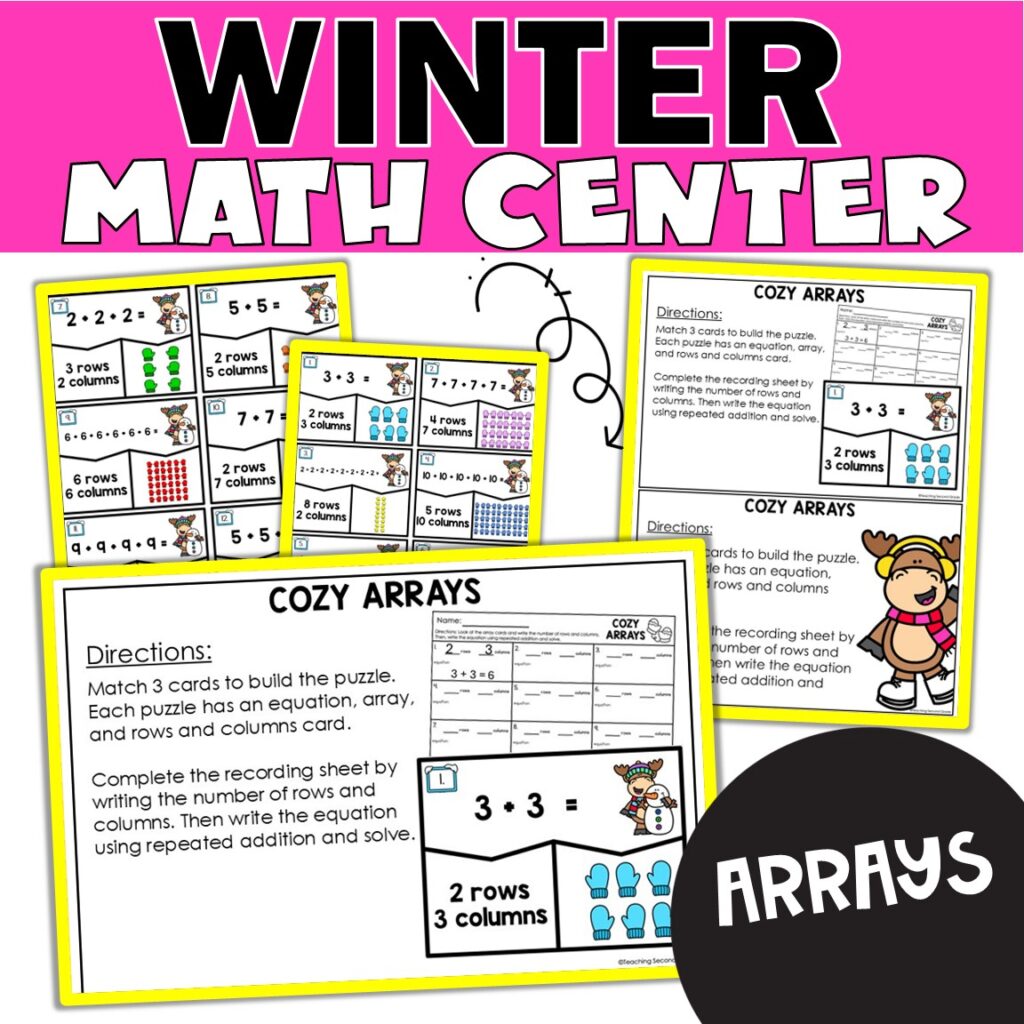 Winter Arrays Math Center - Repeated Addition - Teaching Ideas Made Easy