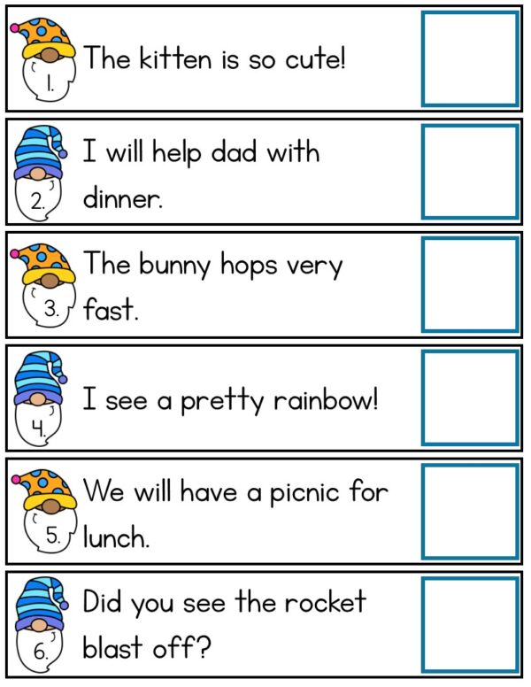 Winter Sentence Read-and-Match Phonics Center - Teaching Ideas Made Easy