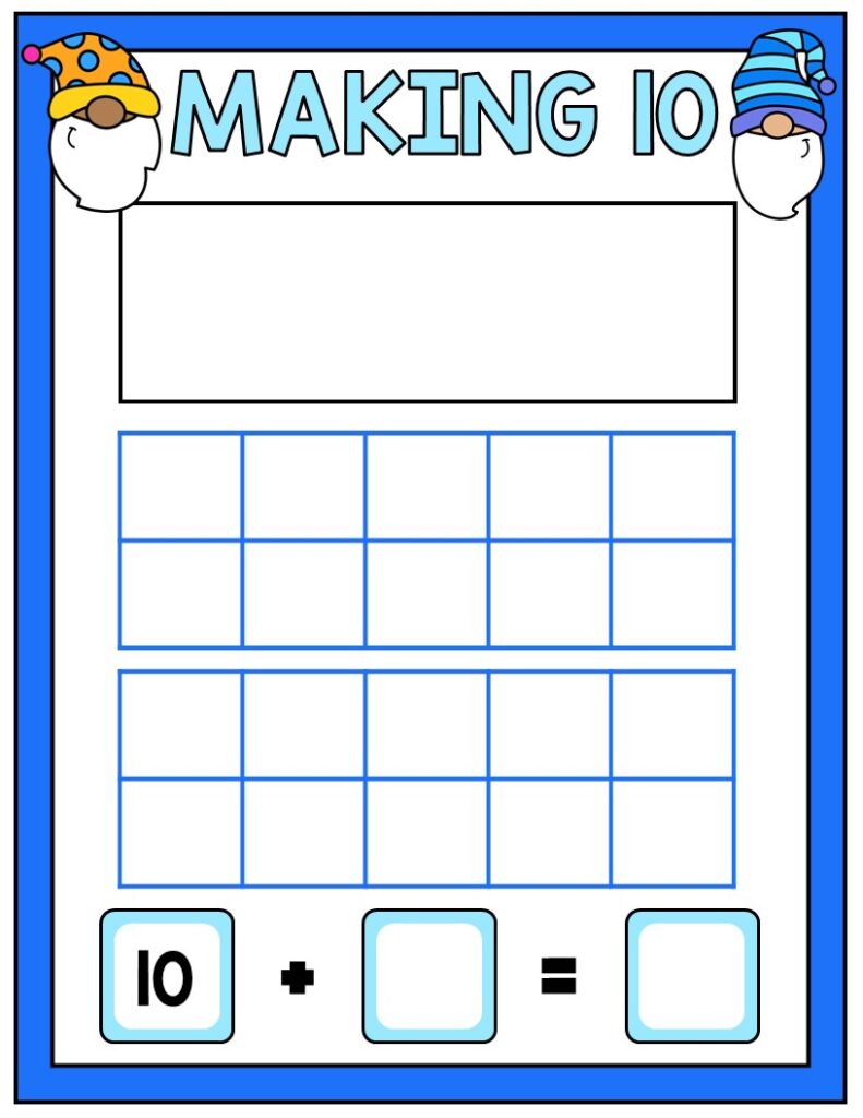 Making Ten Addition Strategy Math Center - Using Tens Frames - Teaching ...