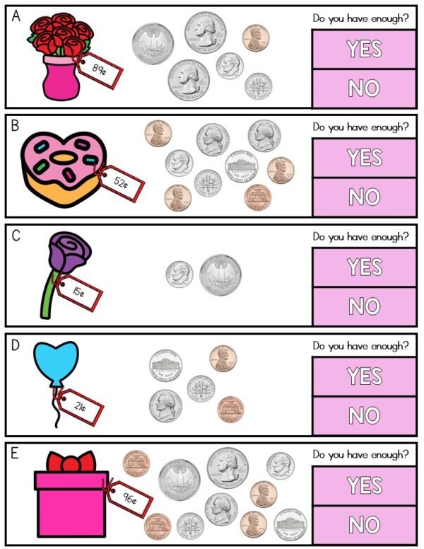 Valentine's Day Money Math Center - Counting Coins - Teaching Ideas ...