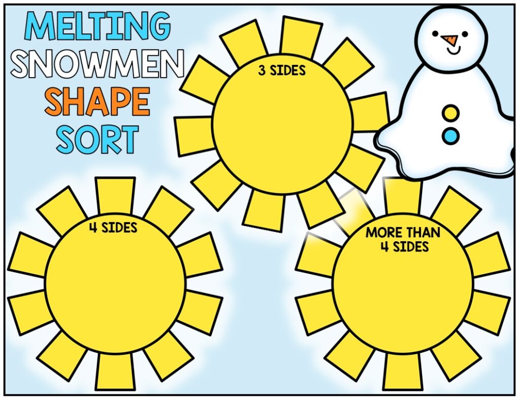 Winter 2D Shapes Sorting Math Center - Teaching Ideas Made Easy