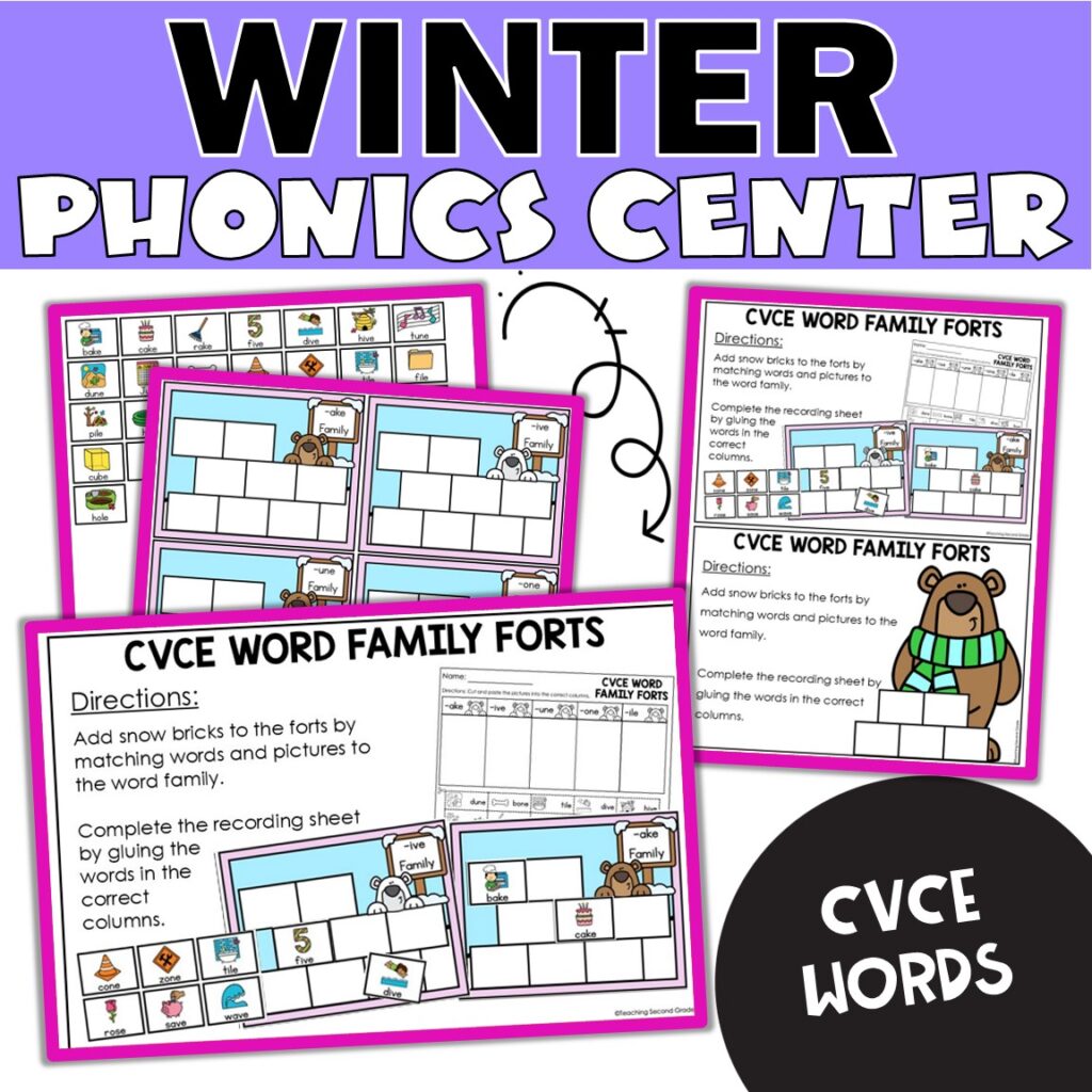 Winter CVCe Word Family Phonics Center - Teaching Ideas Made Easy