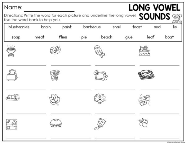 Winter Long Vowels Connect 4 Phonics Center - Teaching Ideas Made Easy