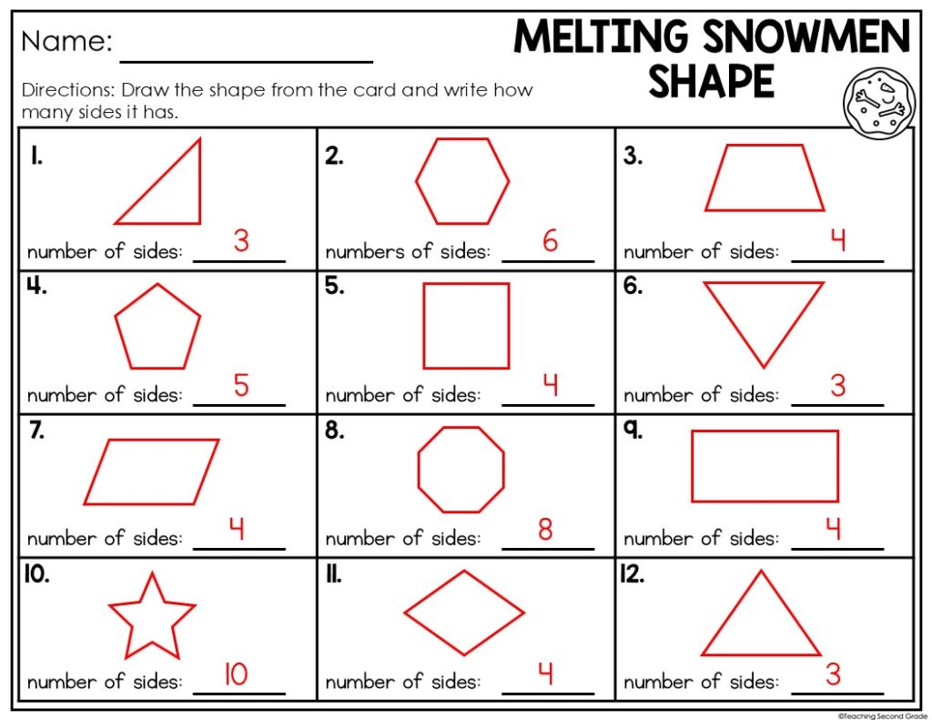 Winter 2D Shapes Sorting Math Center - Teaching Ideas Made Easy