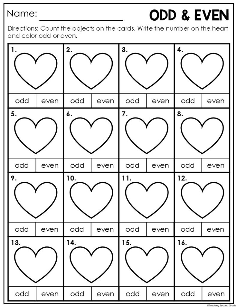 Valentine's Day Odd and Even Numbers Math Center - Teaching Ideas Made Easy