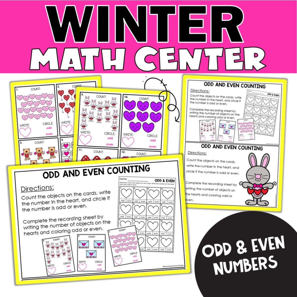 Valentine's Day Odd and Even Numbers Math Center - Teaching Ideas Made Easy