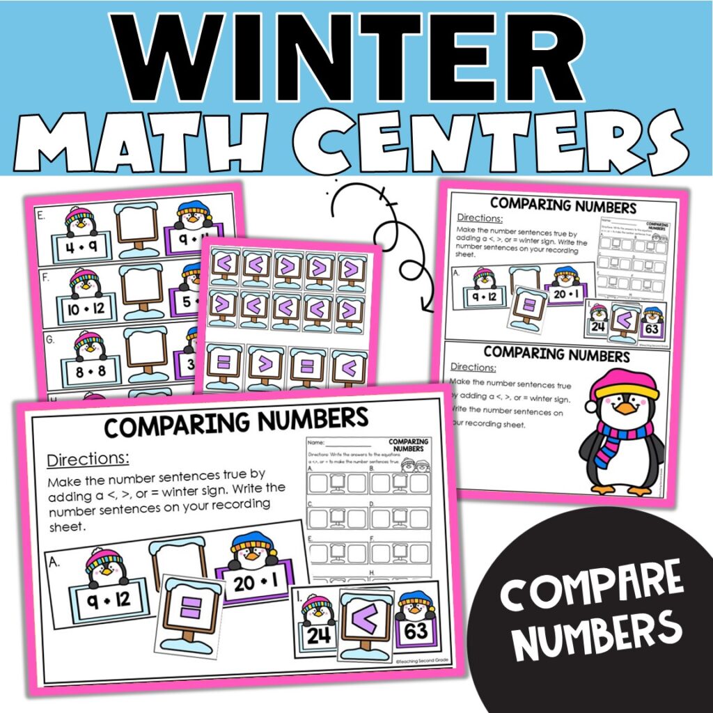 Winter Greater Than, Less Than, and Equal To Center - Teaching Ideas ...
