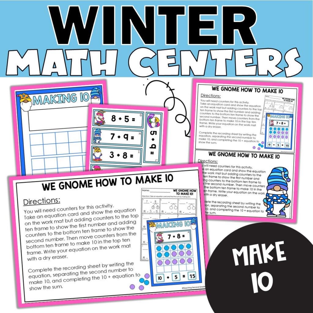 Making Ten Addition Strategy Math Center - Using Tens Frames - Teaching ...