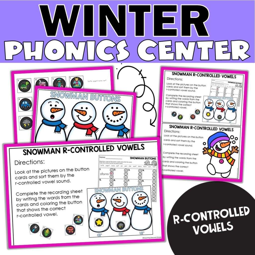 Winter R-Controlled Vowels Phonics Center - Teaching Ideas Made Easy