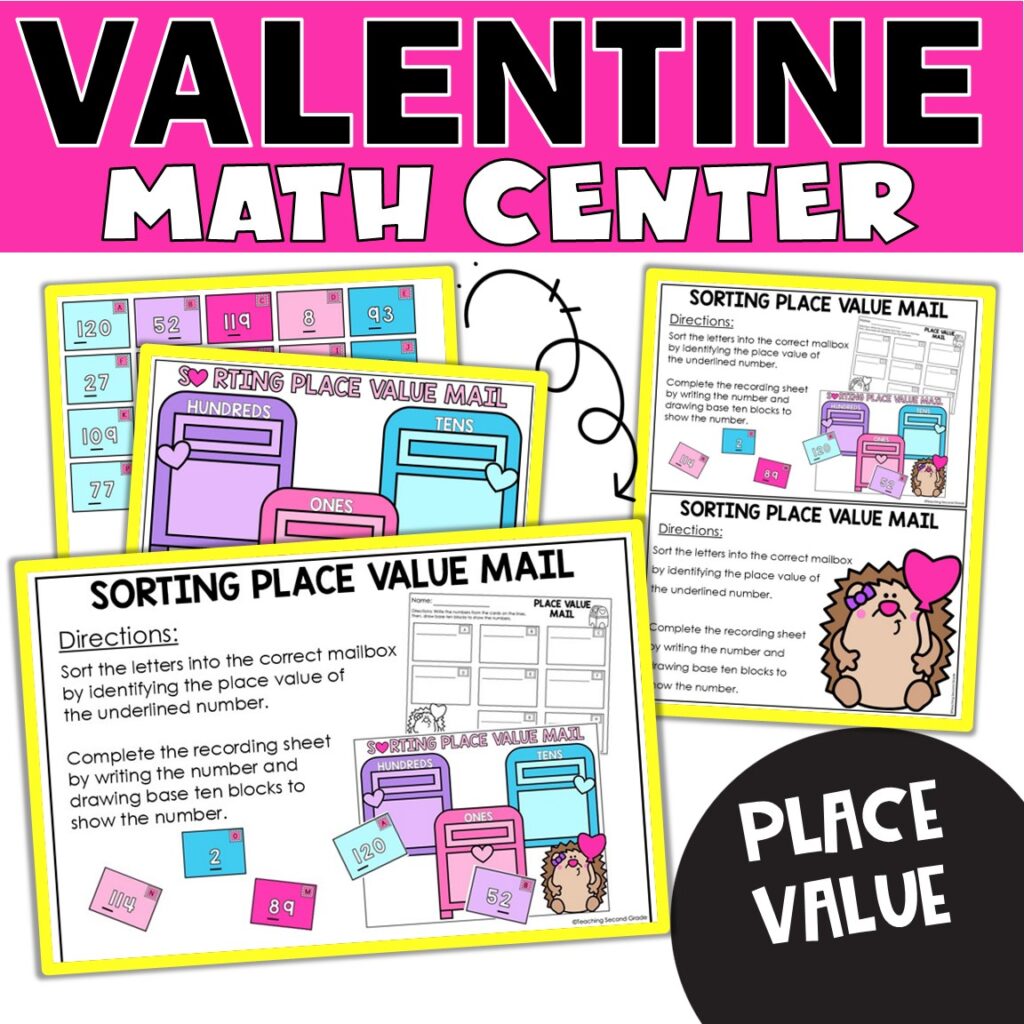 Valentine's Day Place Value Math Center - Teaching Ideas Made Easy