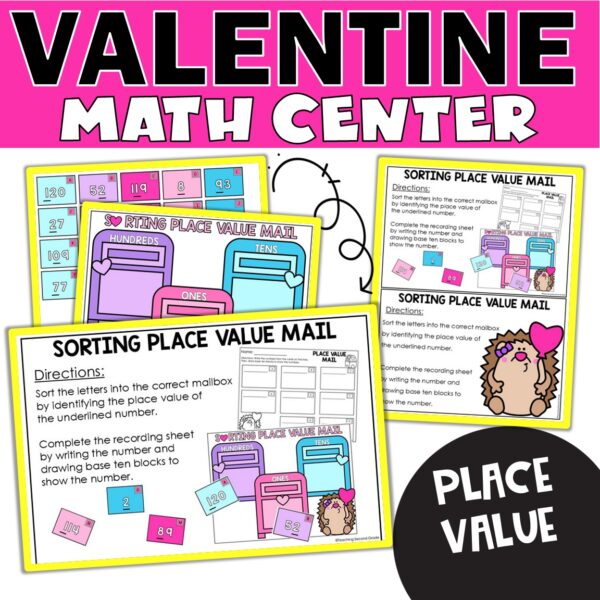 Valentine's Day Place Value Math Center - Teaching Ideas Made Easy